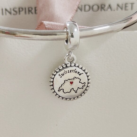 Pandora | Jewelry | Pandora Switzerland Map Travel Exclusive Dangle ...